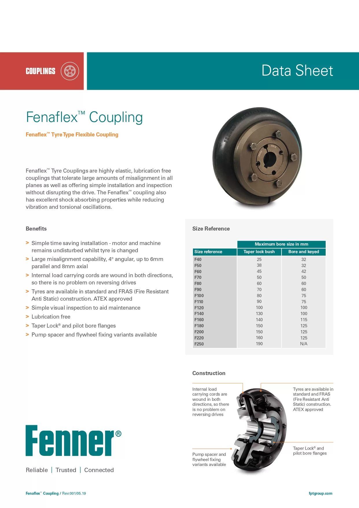 FENNER CPG-F-120HH-HUB-FENNER flexible Coupling | Bearings & Mechanical ...